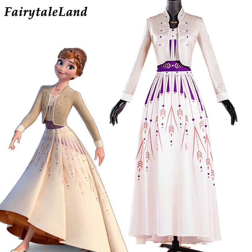 Frozen 2 Anna Coronation Cosplay Costume Fancy Halloween Princess Dress ...